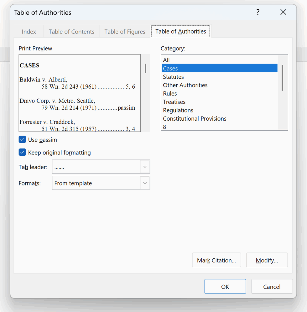 Creating Tables of Authority in Microsoft Word - The 2025 Jurisage ...